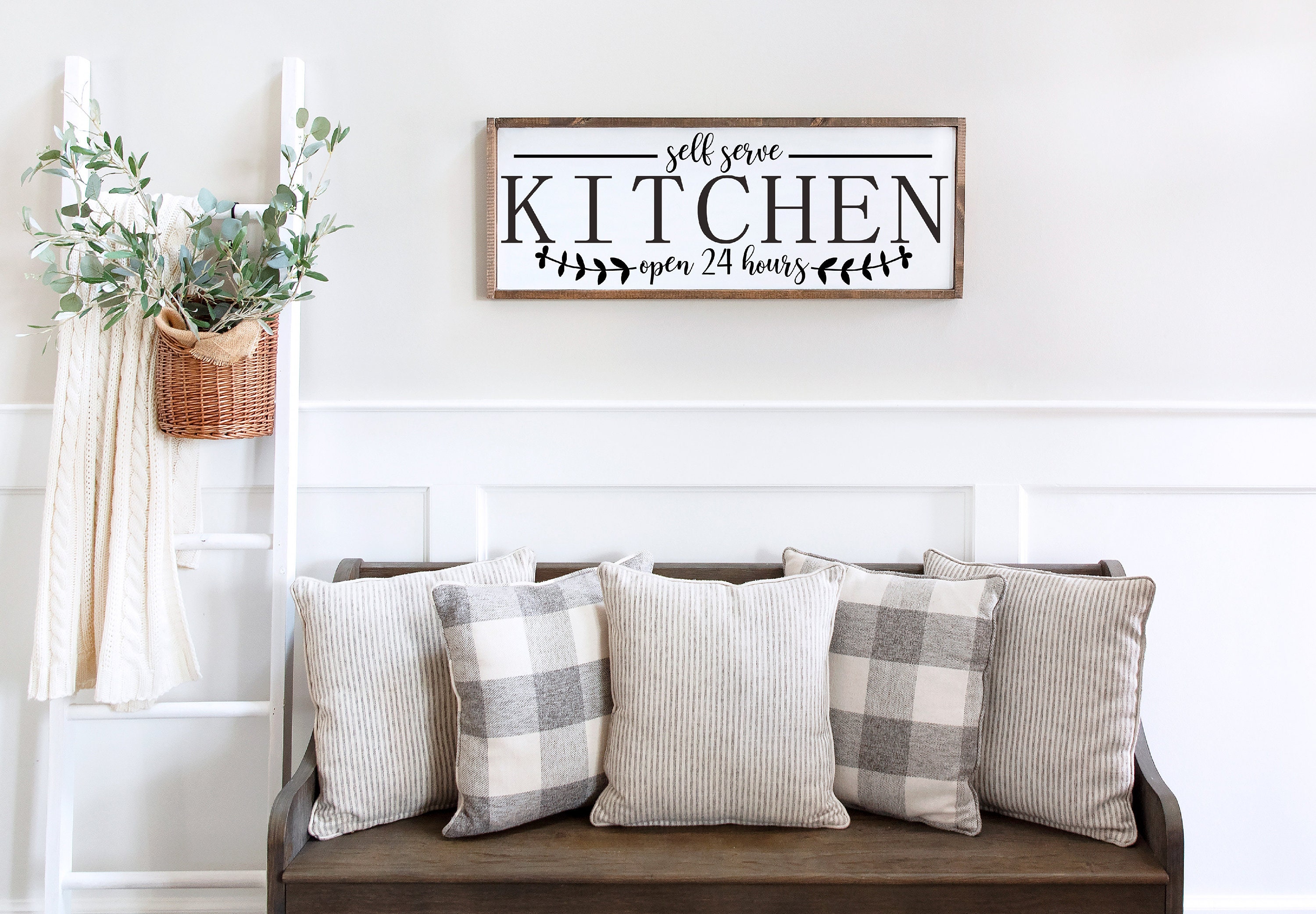 Self Serve Kitchen Open 24 Hours Sign Kitchen Signs | Etsy