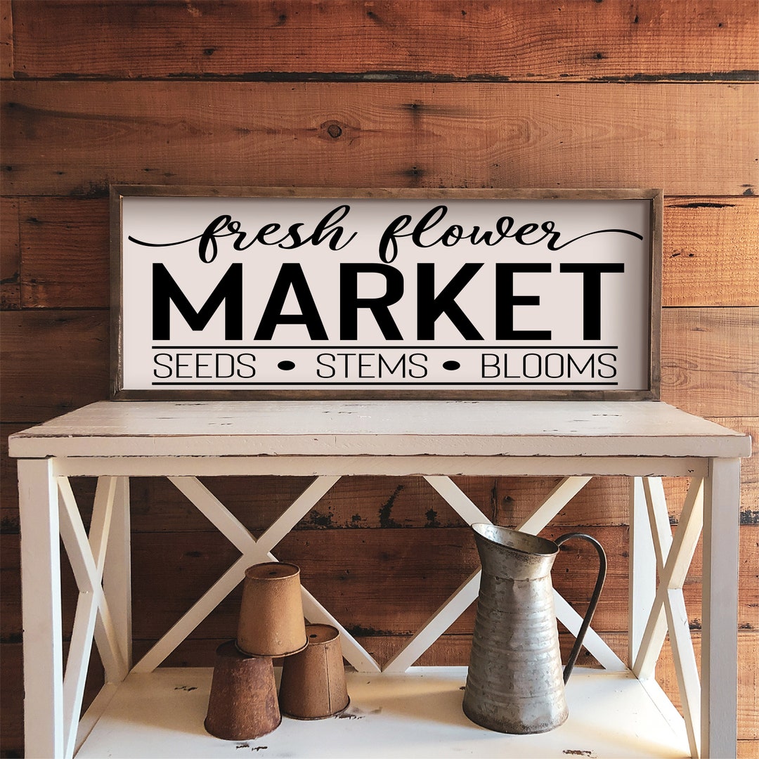 Fresh Flower Market Sign, Spring Decor - Etsy