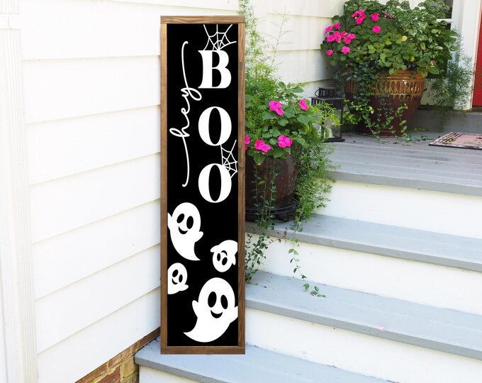 Hey There Boo Wood Sign, Pink Halloween, Cute Ghost Sign, Boho ...