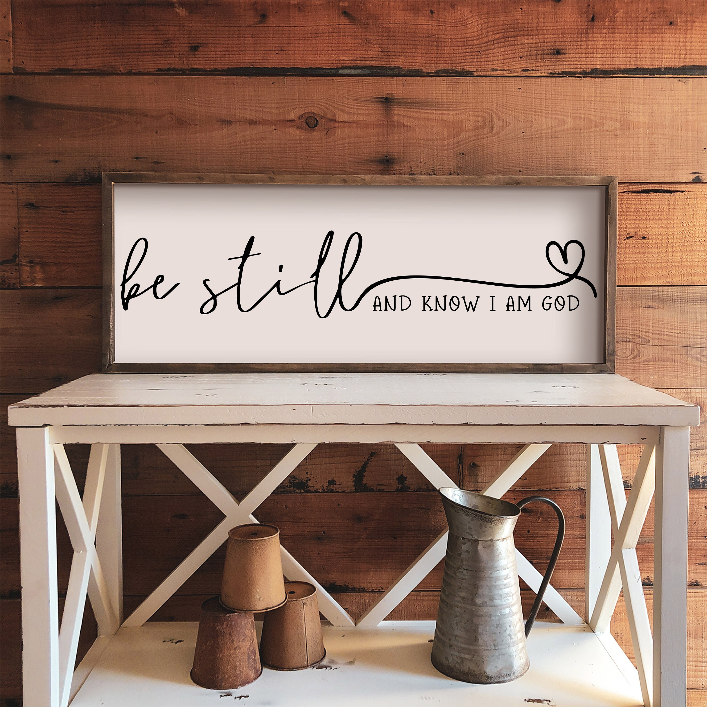 Be Still and Know Sign Framed Wood Sign Bible Verse Sign - Etsy