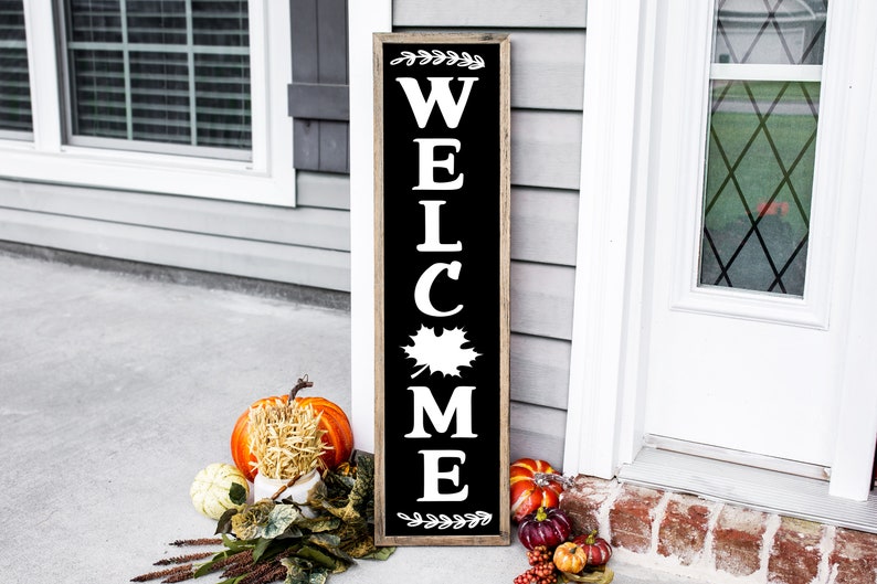 Welcome Sign Fall Porch Decor Wood Sign Farmhouse - Etsy