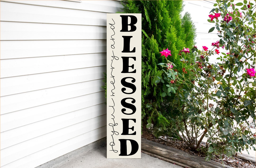 Joyful Merry and Blessed Sign Christmas Porch Decor - Etsy