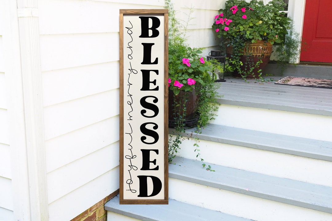 Joyful Merry and Blessed Sign Christmas Porch Decor - Etsy
