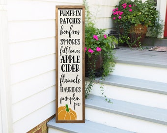 Hello Fall Porch Sign Front Porch Fall Welcome Sign With Vintage Autumn ...