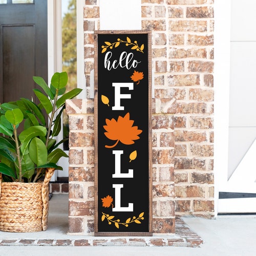 Hello Fall Sign Welcome Sign Thanksgiving Porch Decor | Etsy