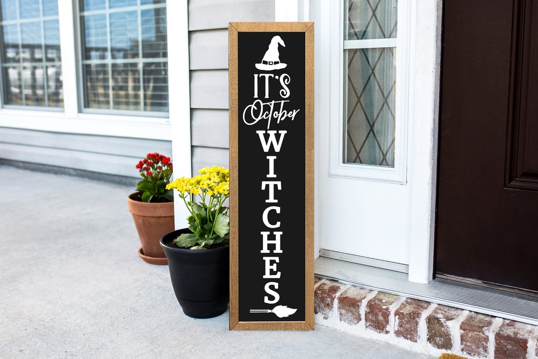It's October Witches Sign, Witch Decor - Etsy