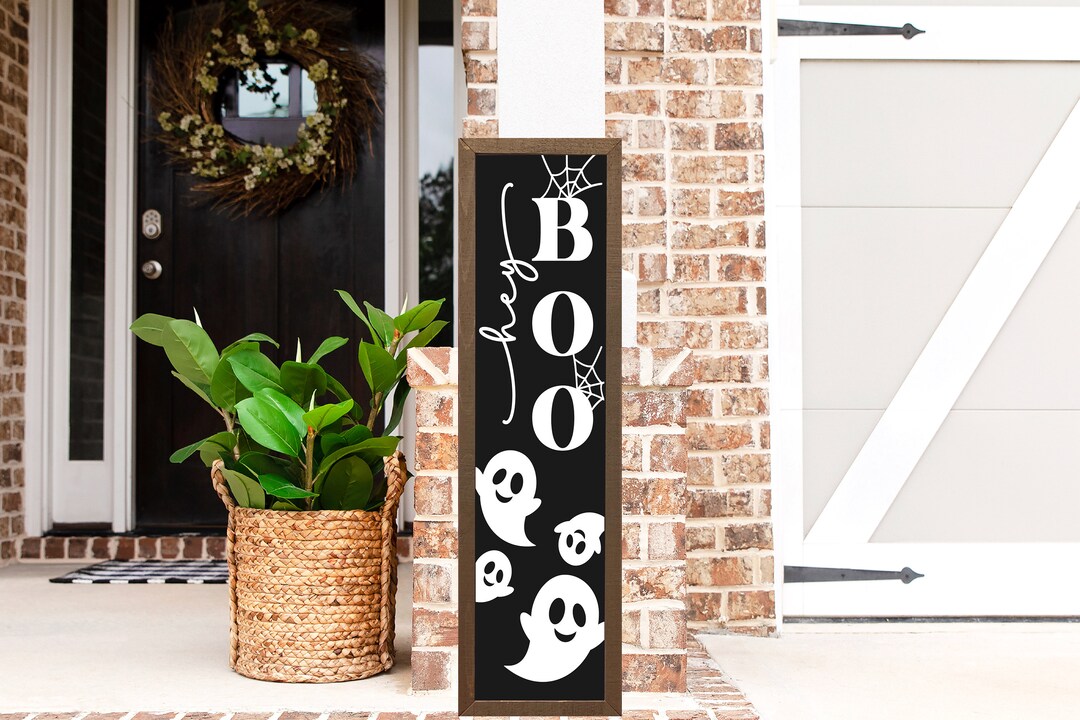 Hey Boo Sign, Halloween Ghost Sign, Wood Welcome Sign, Front Porch Sign ...