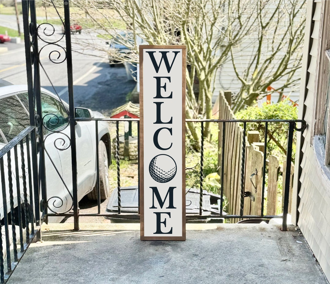Porch Decor Welcome Sign Golf Ball Golf Decor Housewarming Gif - Etsy
