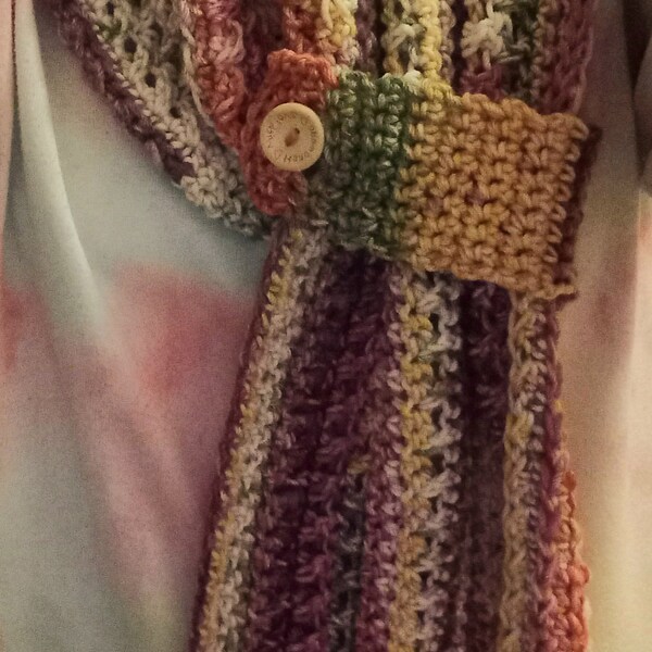 Crochet Button Scarf - Etsy