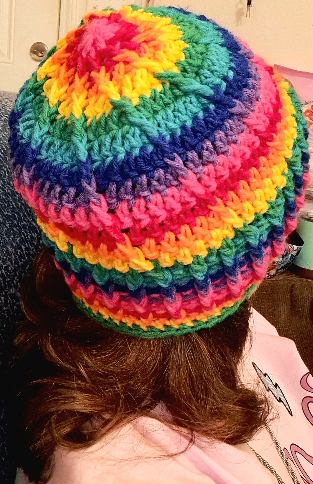 Rainbow Swirl Beanie/slouchy Beanie/colorful/bright/cheerful/all Season ...