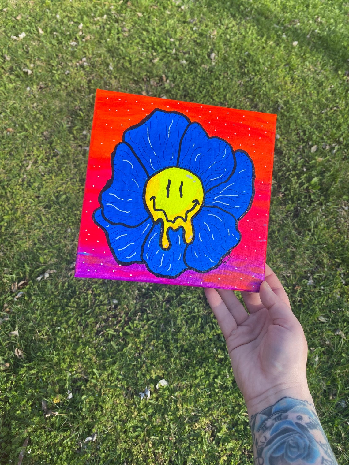 Neon Trippy Painting - Etsy