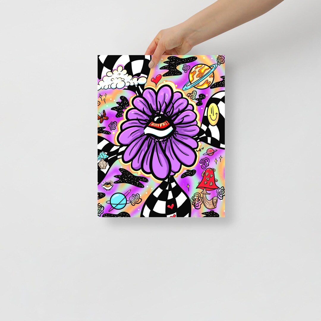 Purple Flower Poster - Etsy