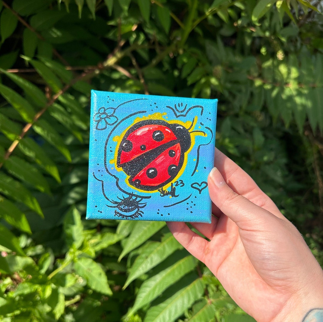 Sparkly Lady Bug Painting - Etsy