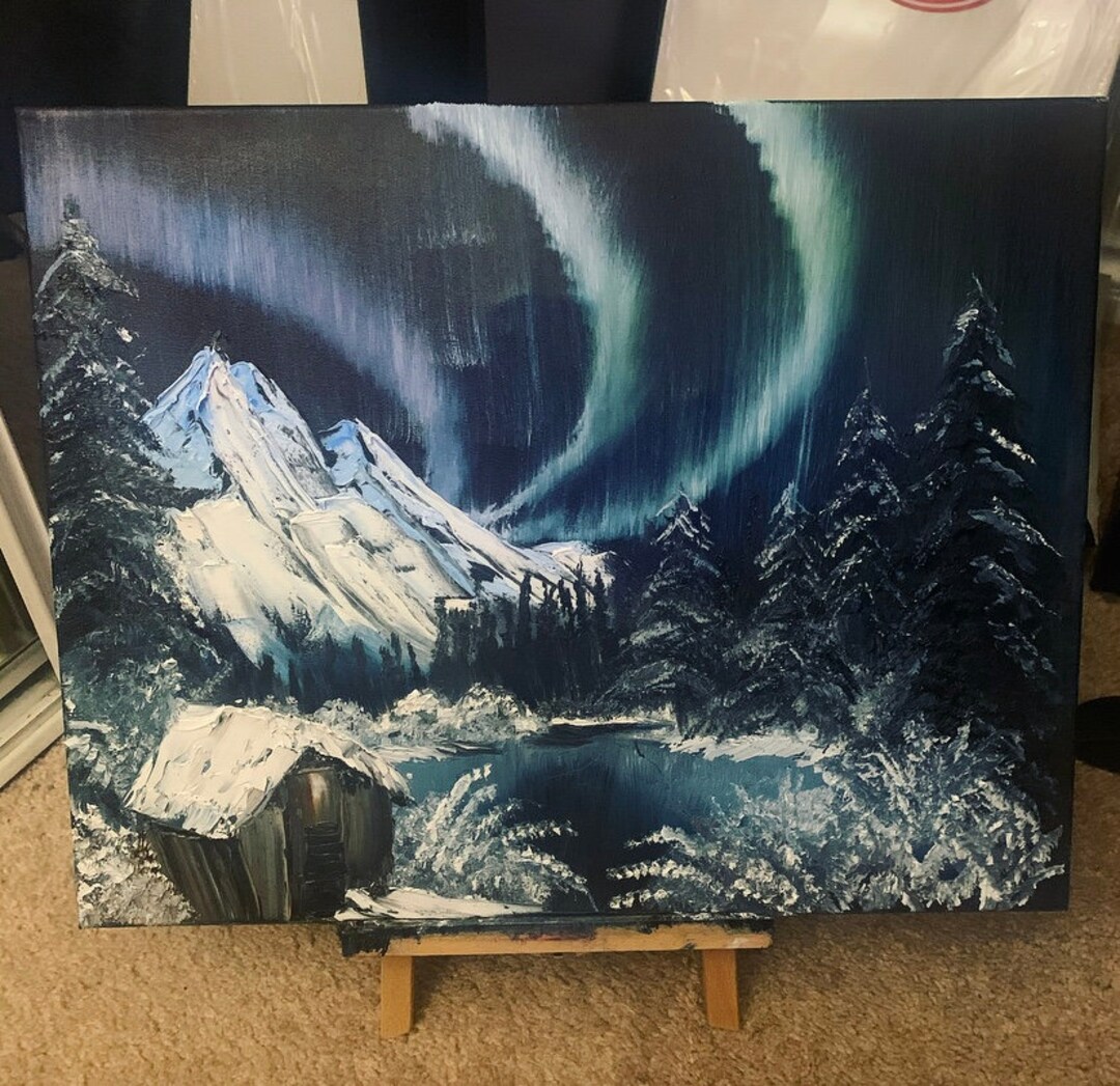 Auroras Dance/ Bob Ross Inspired Painting - Etsy