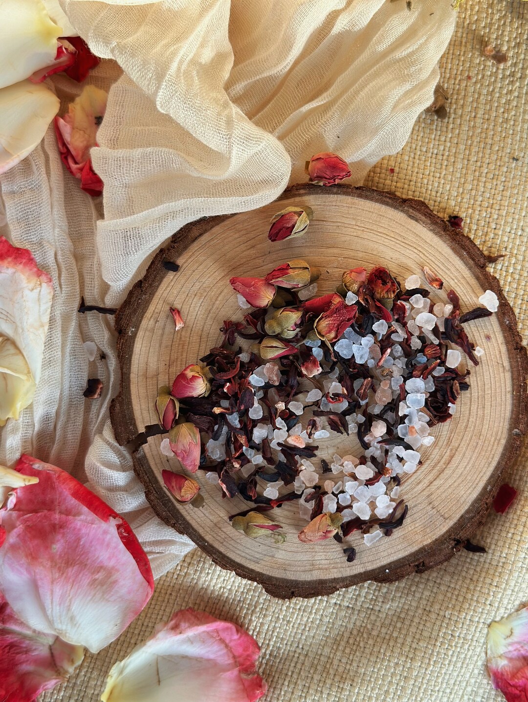 Hibiscus Rose Flower Bath Tea: Himalayan Salt Aromatherapy Soak - Etsy