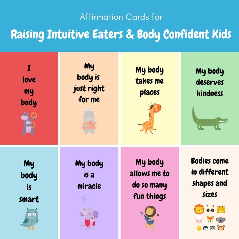 Printable Affirmation Cards for Raising Intuitive Eaters and - Etsy
