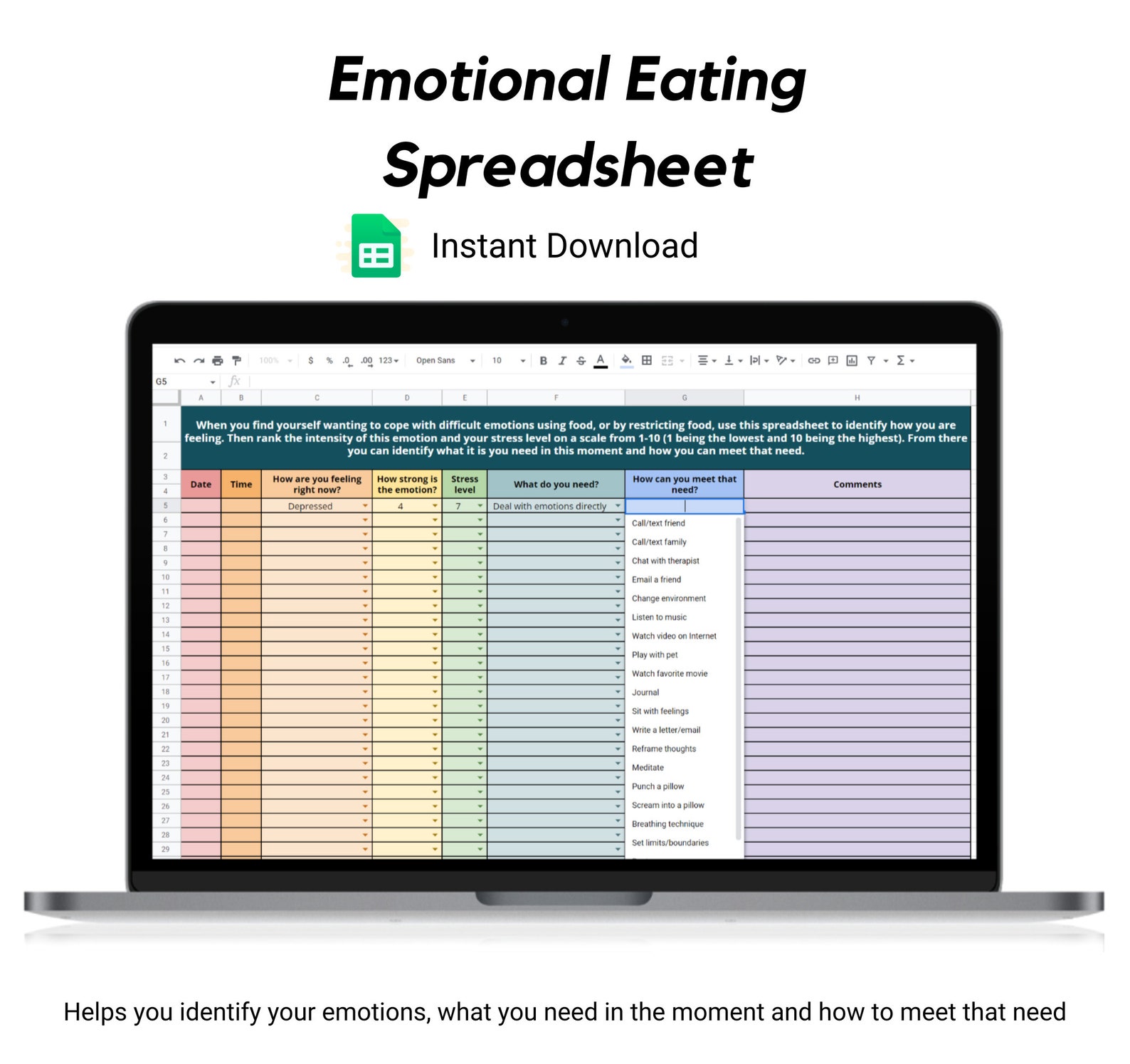 Intuitive Eating Spreadsheet Bundle (intuitive Eating Principle Tracker ...