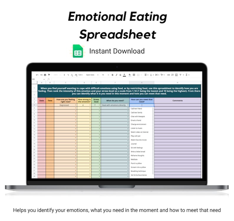 Intuitive Eating Spreadsheet Bundle intuitive Eating Principle Tracker ...
