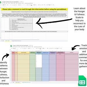 Intuitive Eating Spreadsheet Bundle (intuitive Eating Principle Tracker ...