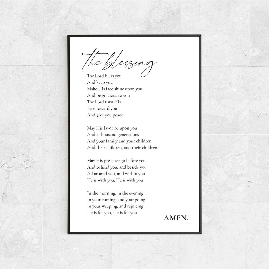 The Blessing Bible Scripture Print Poster Prayer - Worship Lyrics ...