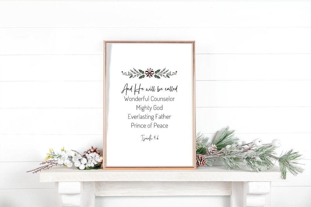 Isaiah 9:6 Christmas Bible Verse Digital Print Christmas Decor Digital ...