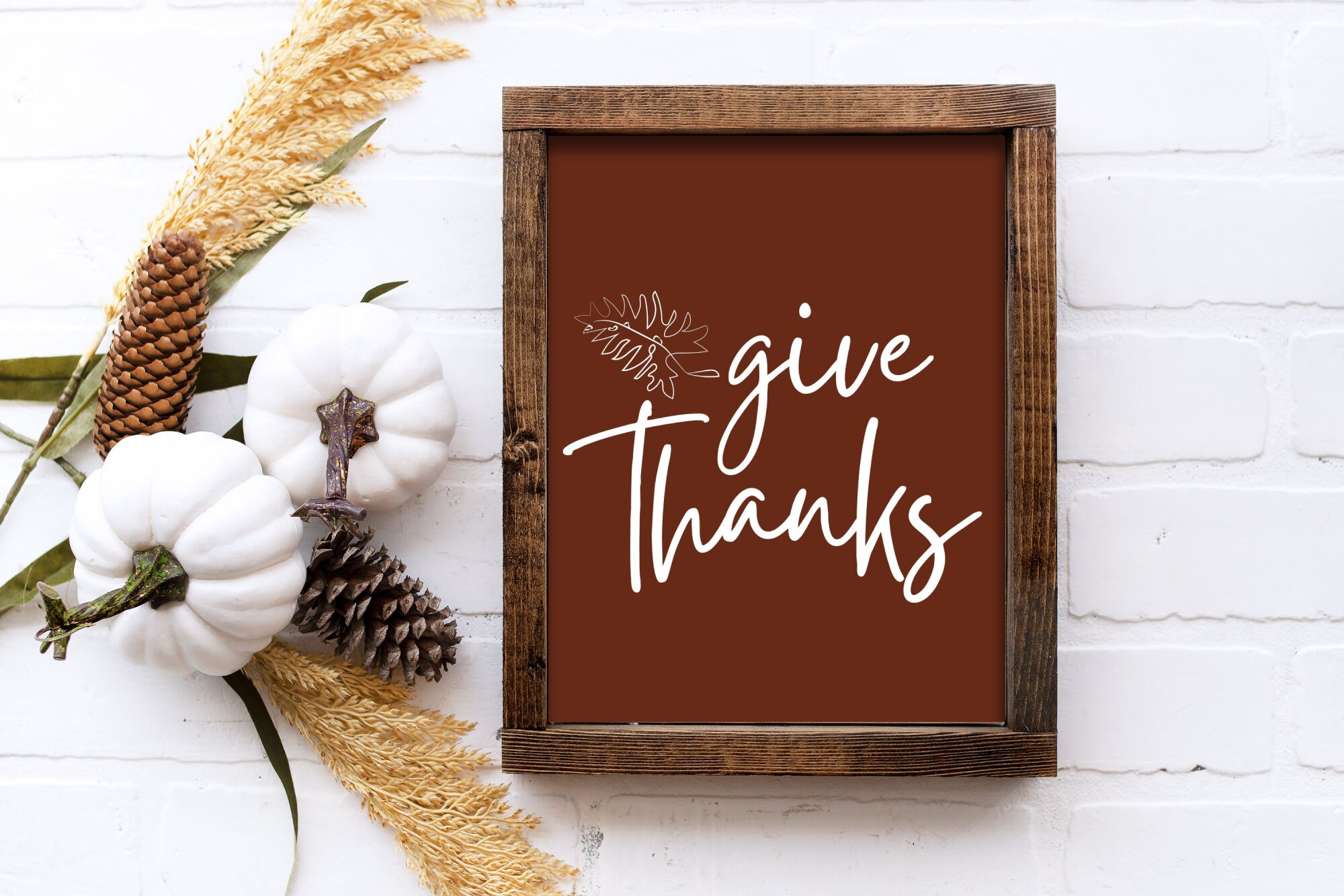 Give Thanks Wall Art Fall Dicton Fall Wall Decor Give Thanks Quote ...