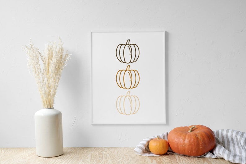 Pumpkin Printable Fall Digital Print Fall Wall Decor Digital | Etsy