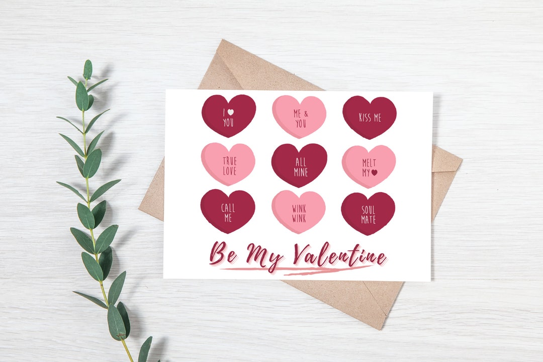 Be My Valentine Printable Greeting Card Valentines Day Printable Card ...