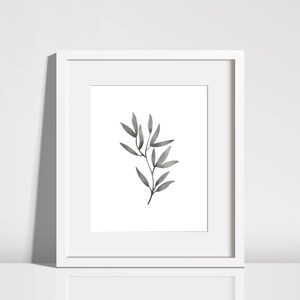 Set of Prints,black and White,watercolor Leaves,instant Digital ...