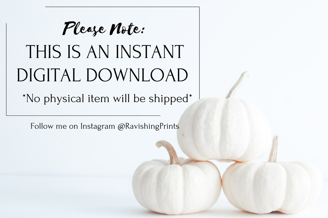 Pumpkin Printable Fall Digital Print Fall Wall Decor Digital | Etsy