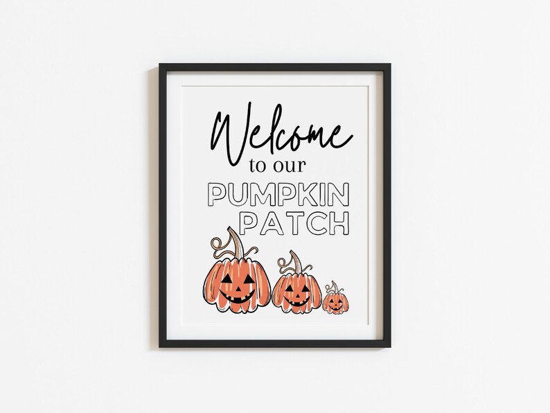 Welcome to Our Pumpkin Patch Printable Wall Art Digital Print Fall Art ...