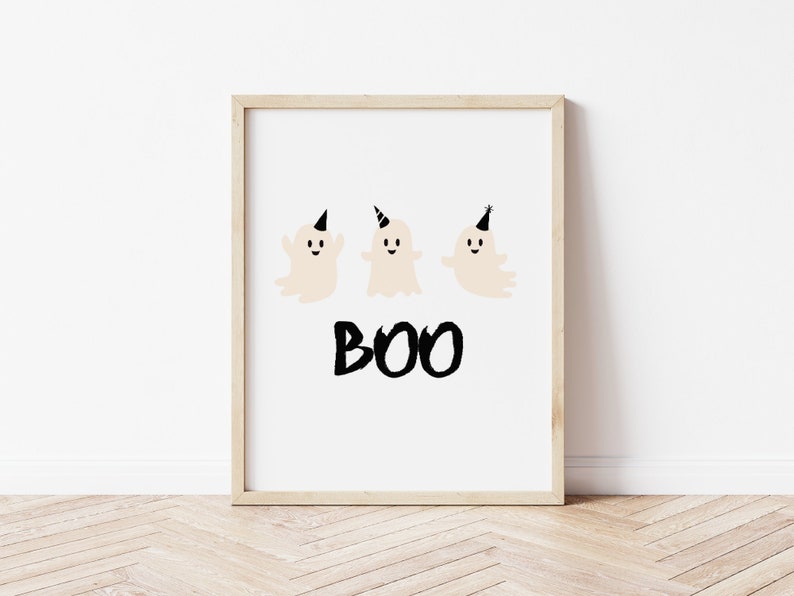 Boo Ghost Art Halloween Wall Decor Printable Halloween Art - Etsy
