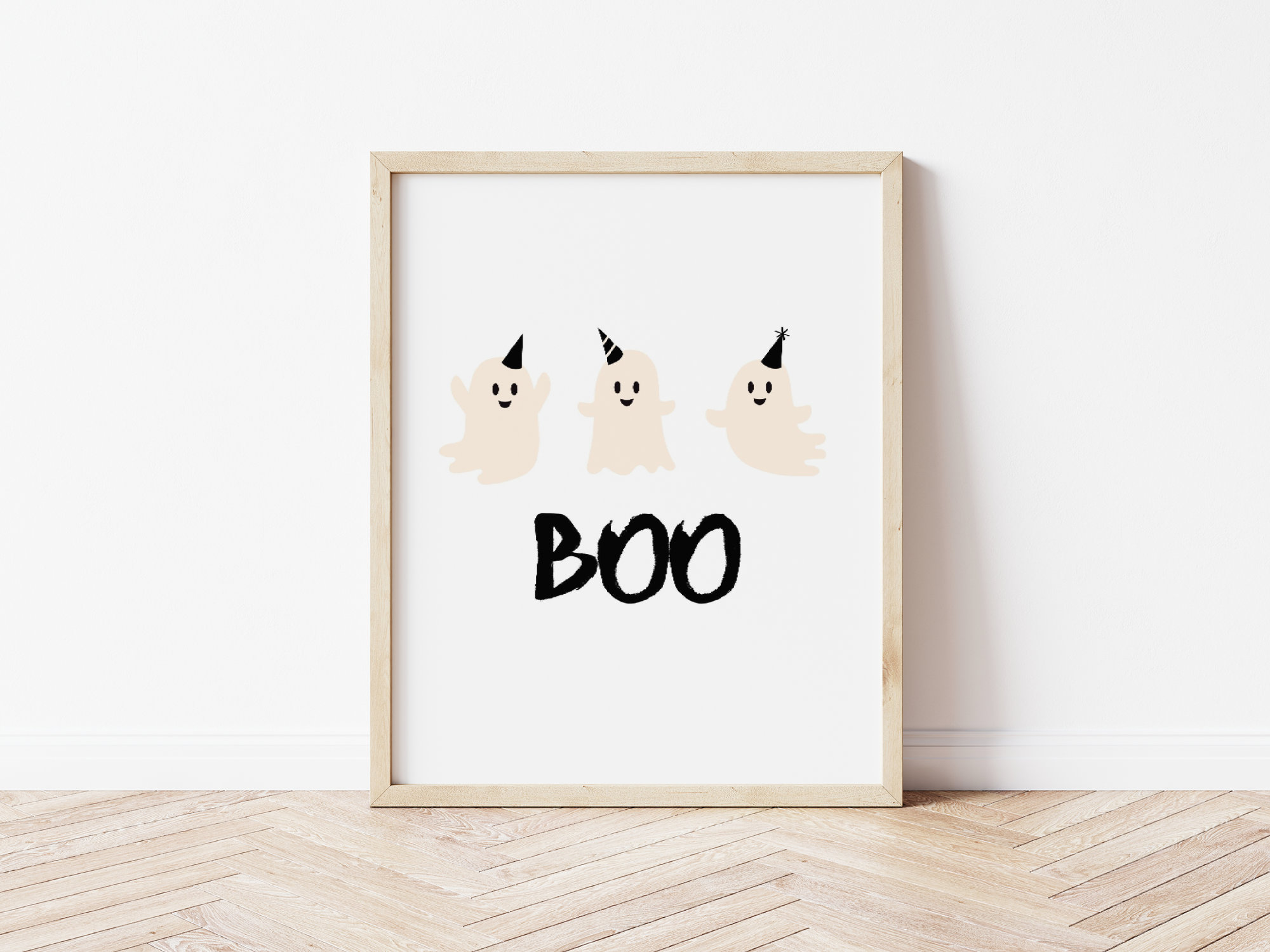 Boo Ghost Art Halloween Wall Decor Printable Halloween Art - Etsy