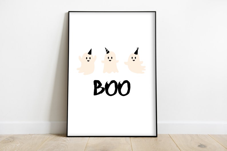 Boo Ghost Art Halloween Wall Decor Printable Halloween Art Digital ...