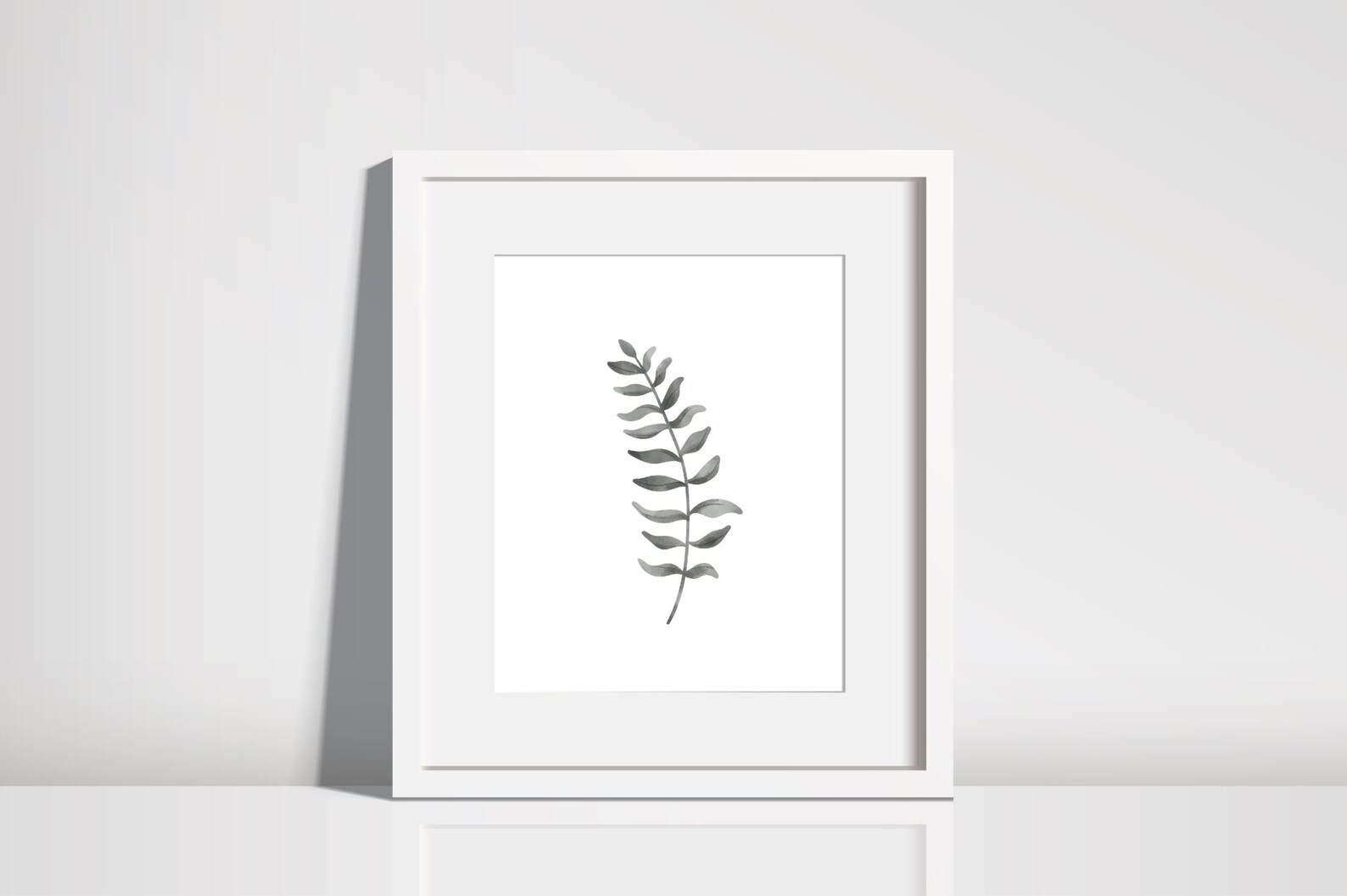 Set of Prints,black and White,watercolor Leaves,instant Digital ...