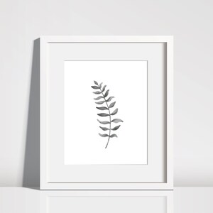 Set of Prints,black and White,watercolor Leaves,instant Digital ...