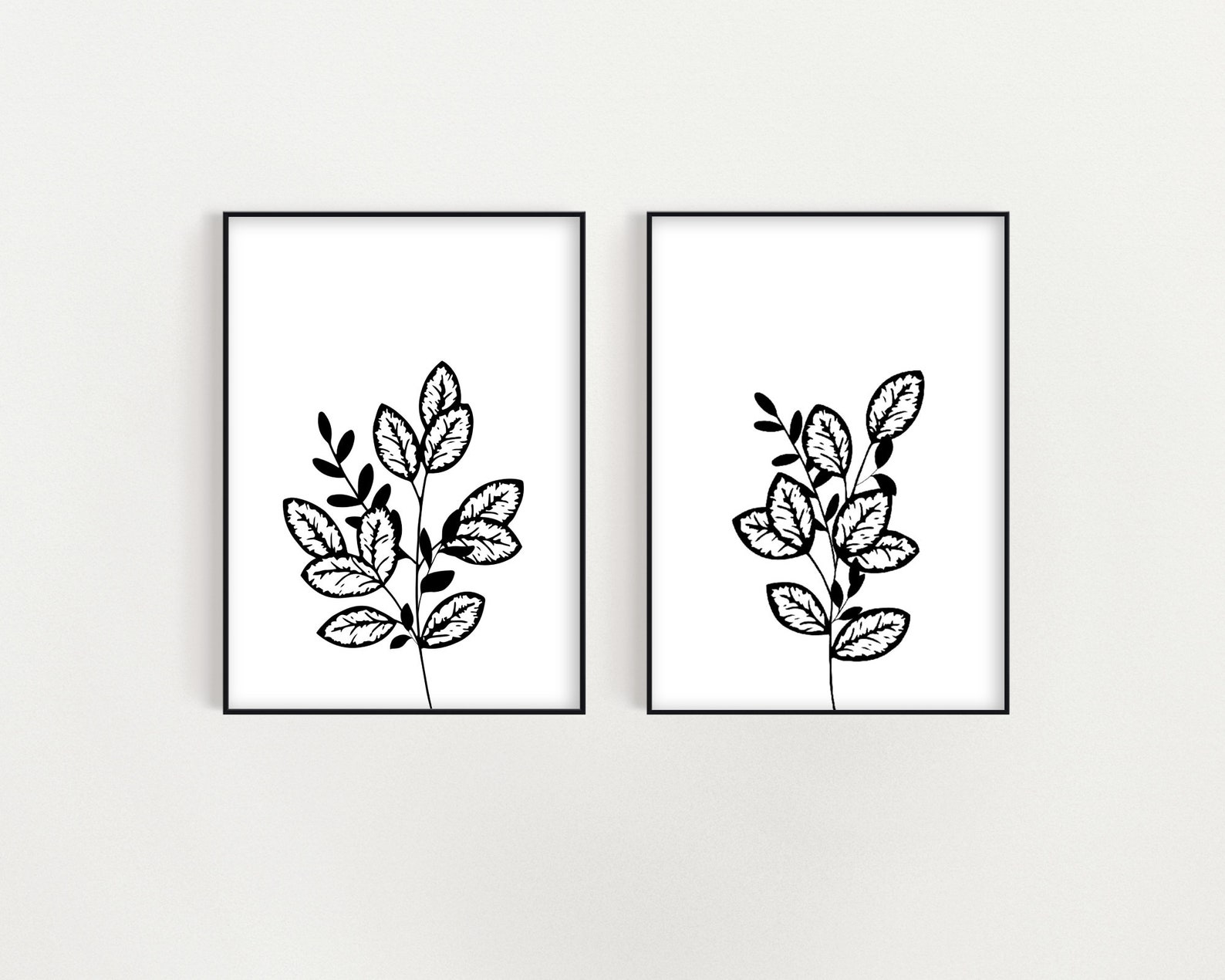 Black and White Art Prints Digital Download Printable Art Botanical Art ...