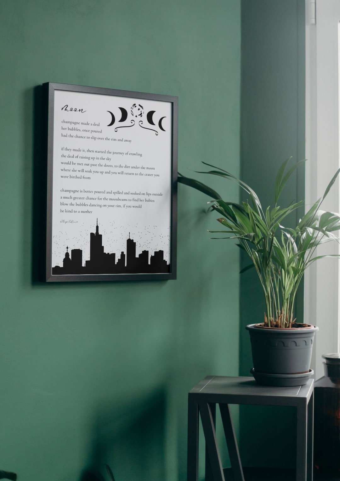 Custom Poem Print | Moon Phases Poster | Summer Night Sky | Chicago ...