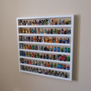 Jumbo 7-level 140 Minifigure Display Shelf - Solid Wood With Embedded ...