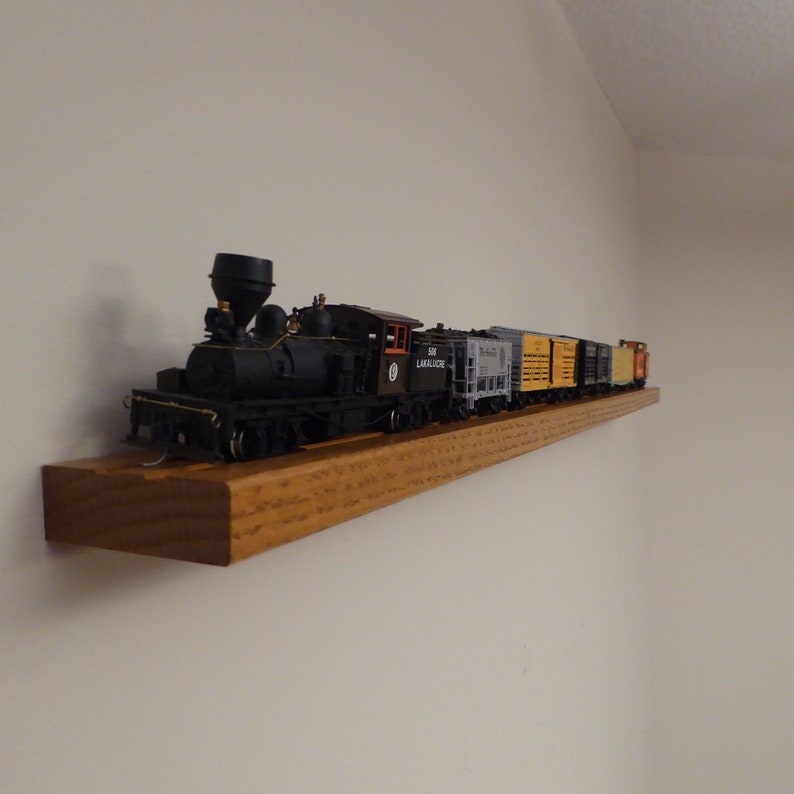 HO Scale Train Display Shelf Solid Oak Floating Shelf - Etsy