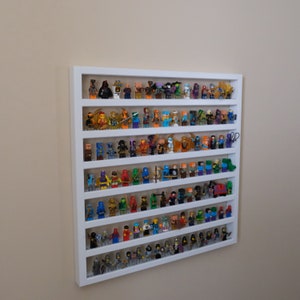 Jumbo 7-level 140 Minifigure Display Shelf - Solid Wood With Embedded ...