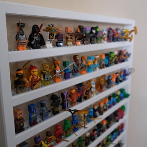 Jumbo 7-level 140 Minifigure Display Shelf - Solid Wood With Embedded ...