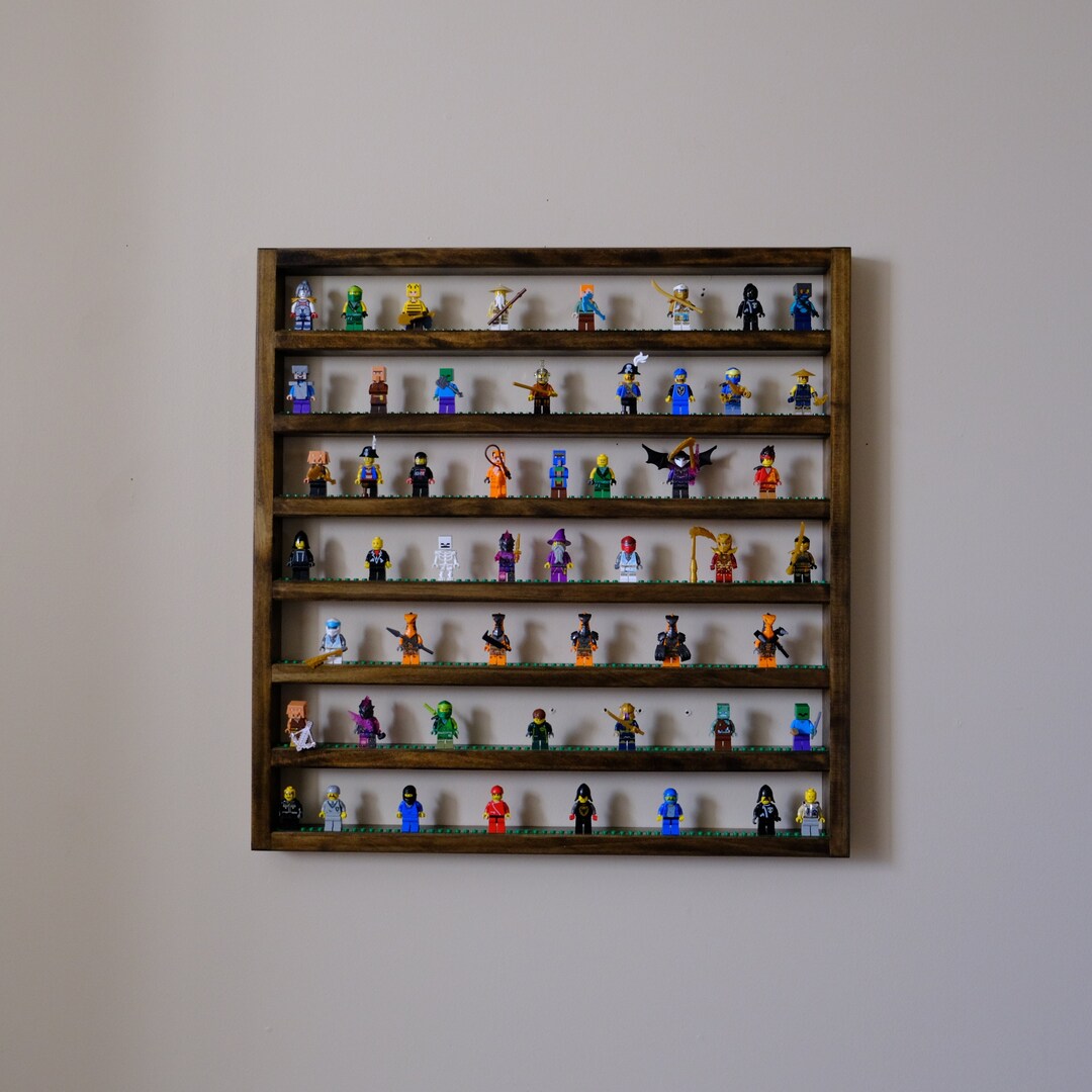 Jumbo 7-level Minifigure Display Shelf - Solid Wood With Embedded Foot ...