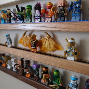 Floating Hardwood Minifigure Display Shelf – Variety of Plate Colors ...