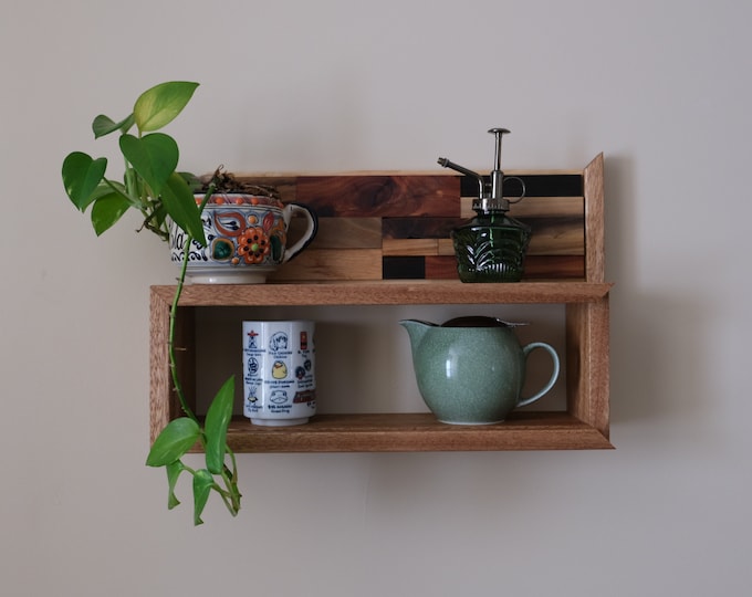 Mahogany Shelf With Hidden Compartment, Sliding Door – Wooden Art ...