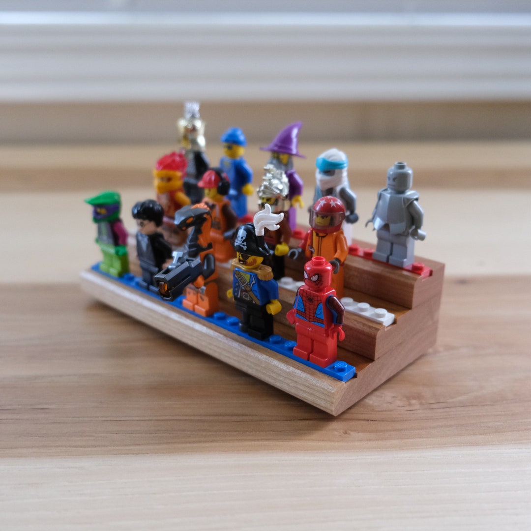 Tri-level Stepped Minifigure Shelf – Desktop Minifigure Display Shelf ...