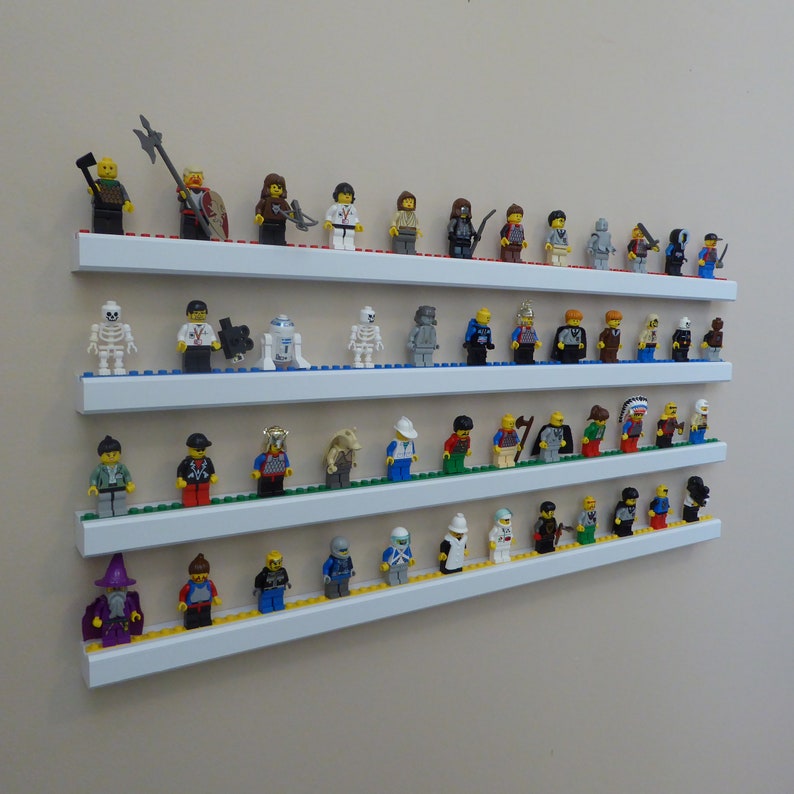 Floating Hardwood Minifigure Display Shelf ONE 1 White | Etsy