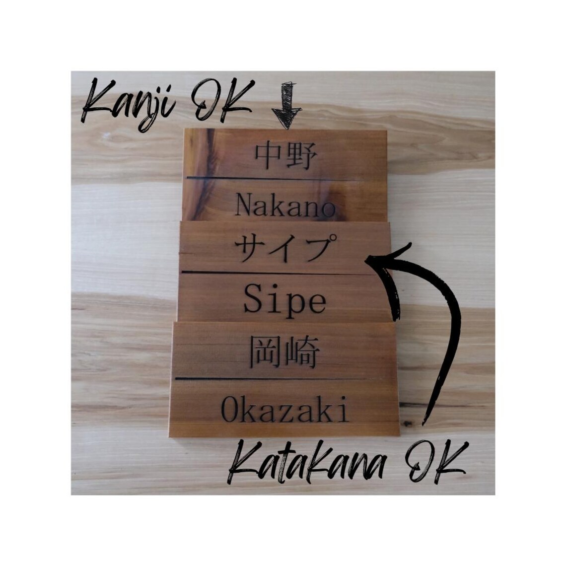 Japanese Style Cedar Name Plate (表札 “hyousatsu”) – Family Placard ...