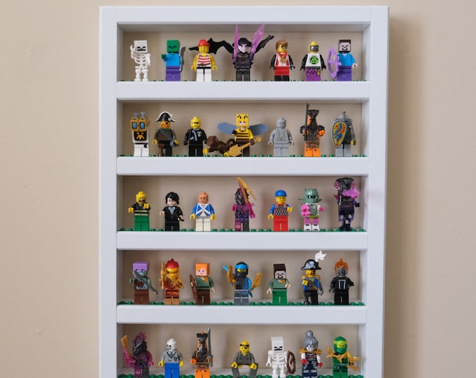 Minifigure Display Shelf - Display up to 40 Minifigs - Solid Wood ...