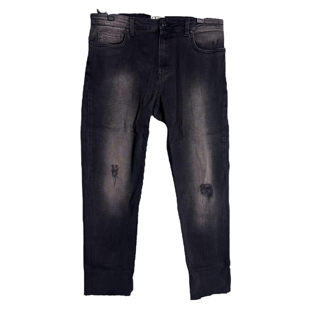 Acne Studio Streetwear Slim Denim Jeans Distress Design - Etsy